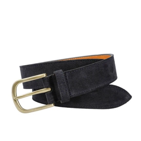 LEATHER BELT FOR MEN NAVY REPELLO | CARMINA