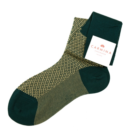 Long green and beige socks