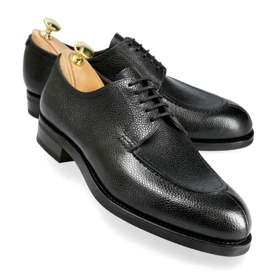 CHAUSSURES BLUCHER NORVÉGIENNES EN KARAGRAIN NOIR | CARMINA