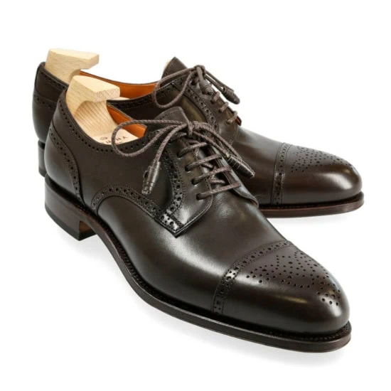 PLAIN TOE DERBY SHOES WOMEN BROWN VITELLO | CARMINA