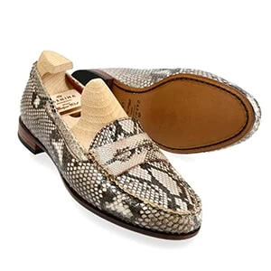 WOMENS'S PENNY LOAFERS IN BURGUNDY VARIK|CARMINA